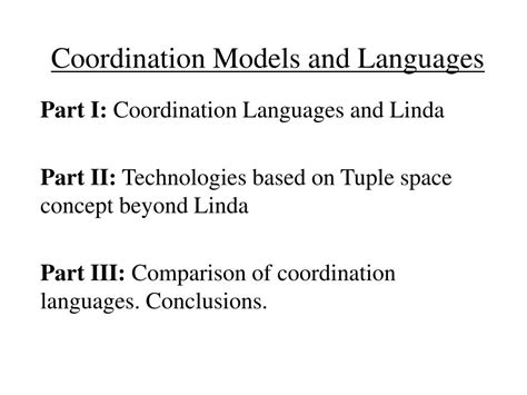 Ppt Coordination Models And Languages Powerpoint Presentation Free