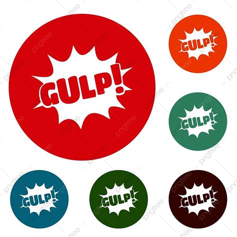 Comic Boom Wow Vector Png Images Comic Boom Gulp Icons Circle Set