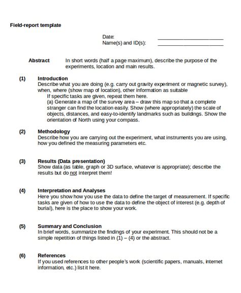 Field Report Memo Sample Master Of Template Document