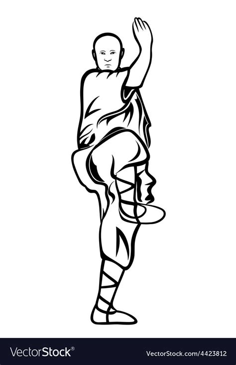 Shaolin Monk Royalty Free Vector Image Vectorstock