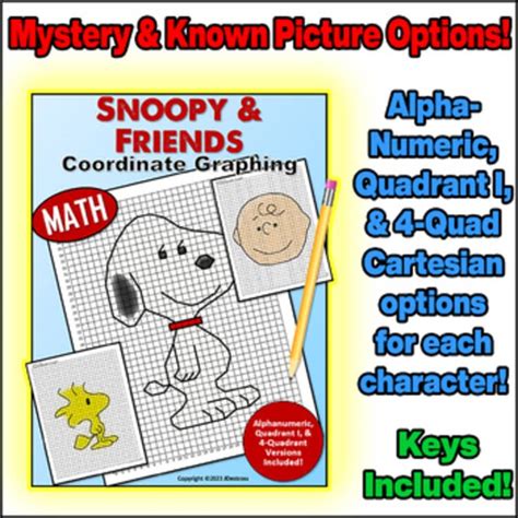 Snoopy And Peanuts Friends Coordinate Graph Mystery Pictures Ordered