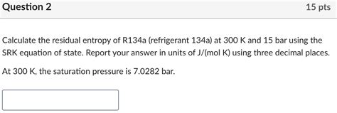 Solved Calculate The Residual Entropy