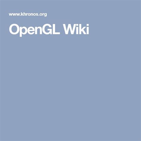 OpenGL Wiki