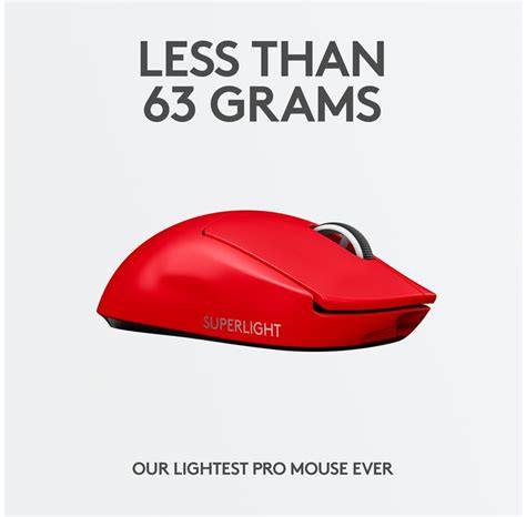 Logitech G Pro X Superlight Wireless Gaming Mouse Red Logitech