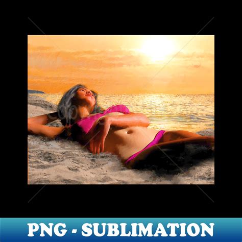 Woman Girl Bikini Beach Sunset Premium Png Sublimation Fil Inspire