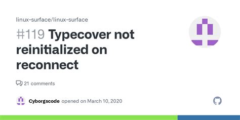 typecover not reinitialized on reconnect · issue 119 · linux surface