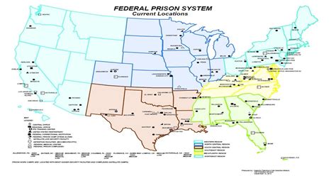 Us Federal Prison Map Bop Site Map Wyfc