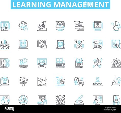 Learning Management Linear Icons Set Education Curriculum Assessment