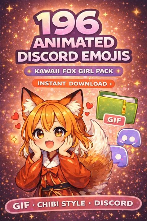 196 Animated Discord Emojis Cute Fox Girl Emoji Pack Animated