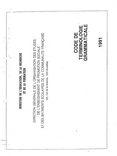 Le Code De Terminologie Grammaticale 1991 Pdf