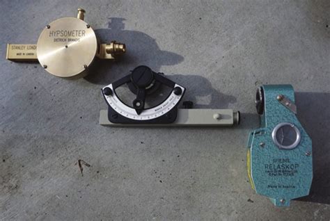 An Abney Clinometer Middle And A Spiegel Relaskop Right In The
