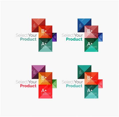 Premium Vector Set Of Abstract Square Interface Menu Navigation Button