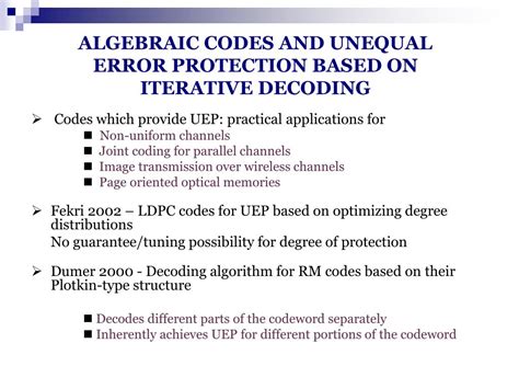 Ppt On The Analysis And Application Of Ldpc Codes Powerpoint Presentation Id 189753