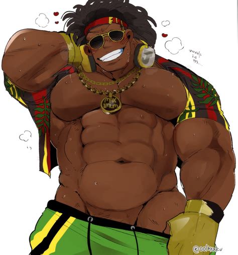Rule 34 Bara Black Hair Blush Capcom Dark Skinned Male Dark Skin Dee