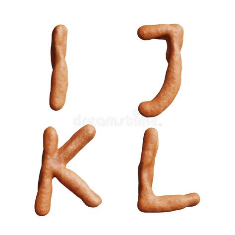 Pretzel Capital Letter Alphabet Letters I L Stock Illustration