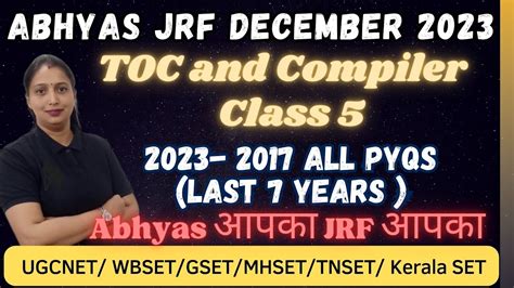 Ugc Net Computer Science Toc And Compiler Design Pyqs 2023 2017