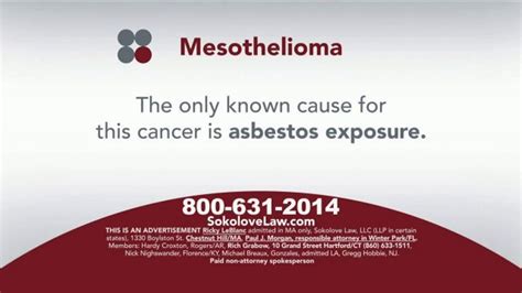 Sokolove Law Tv Commercial Mesothelioma Asbestos Exposure Ispottv