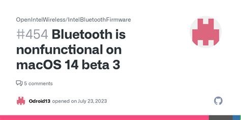 Bluetooth Is Nonfunctional On MacOS Beta Issue OpenIntelWireless
