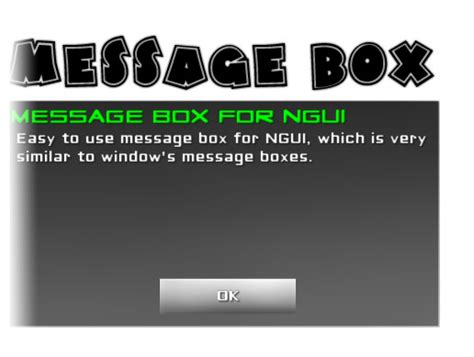 Message Box For Ngui Gui 도구 Unity Asset Store