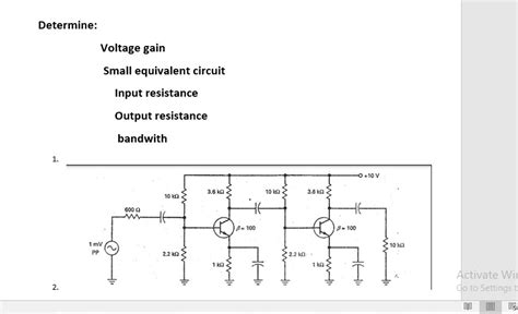 Solved Determinevoltage Gainsmall Equivalent Circuitinput