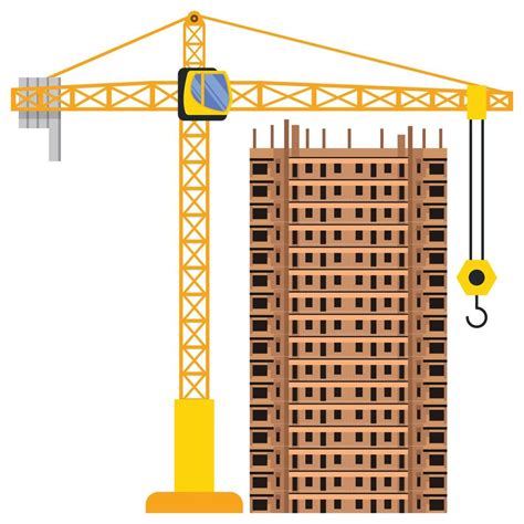 Construction Building Tower Crane Illustration 15501207 Vector Art At