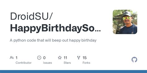 Github Droidsu Happybirthdaysong A Python Code That Will Beep Out Happy Birthday