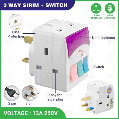 Multi Plug Multi Socket 13a Square Pin Universal Plug Travel