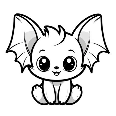 Premium Photo Batty Cuties Adorable Cartoon Coloring Pages For