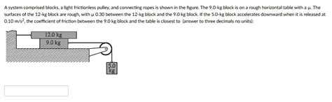 a system comprised blocks light frictionless pulley and connecting