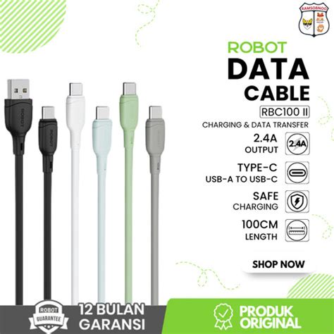 Promo ROBOT RBC II Cable Kabel Data Charging USB C Type C A Meter Colorful For Android