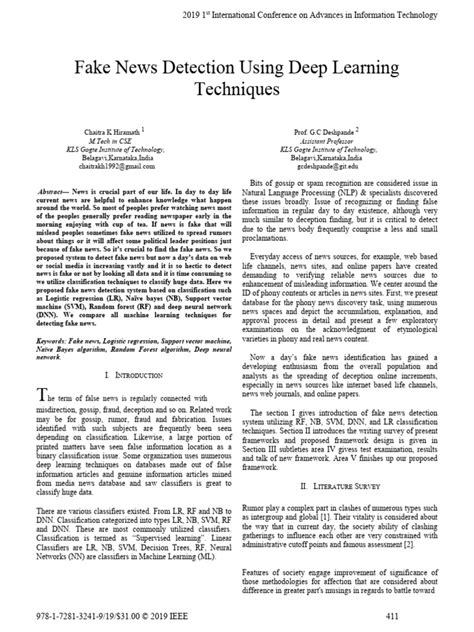 Fake News Detection Using Deep Learning Pdf Deep Learning