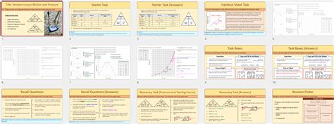 motion and pressure ~ ks3 ~ end of topic revision ~ year 8 teaching
