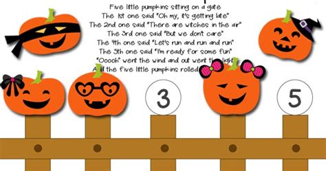 Preschool Five Little Pumpkins Printable Perkins