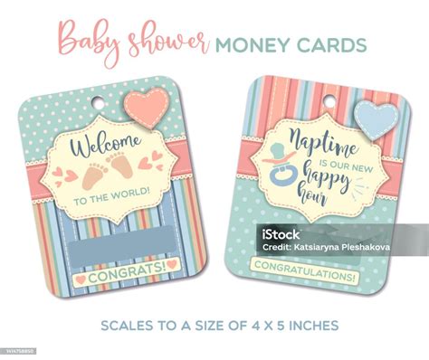 세계에 오신 것을 환영합니다 베이비 샤워 인사말 카드 아기 기프트 카드 돈 카드 템플릿 신용 카드에 대한 스톡 벡터 아트 및