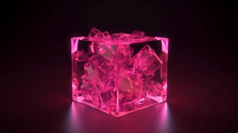 미래 핑크 크리스탈 큐브 장식의 3d 추상 렌더링 패션 패턴 스케치 패턴 무늬 배경 일러스트 및 사진 무료 다운로드