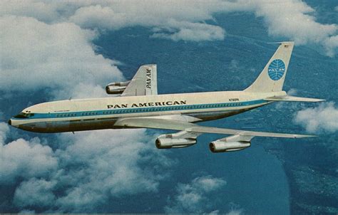 Airplane Postcards — Pan Am Boeing 707 Airline Issued Vintage