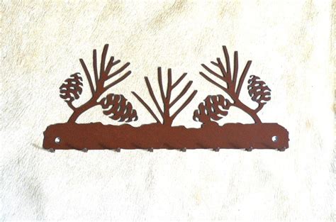 Key Hanger Pine Cone Key Hanger Metal Wall Hook Key Holder Home Decor T Rustic Lodge