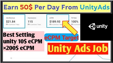 Unity Earn Money Unity Ecpm Targets Increase Your Ecpm Unity Ads🔥grow