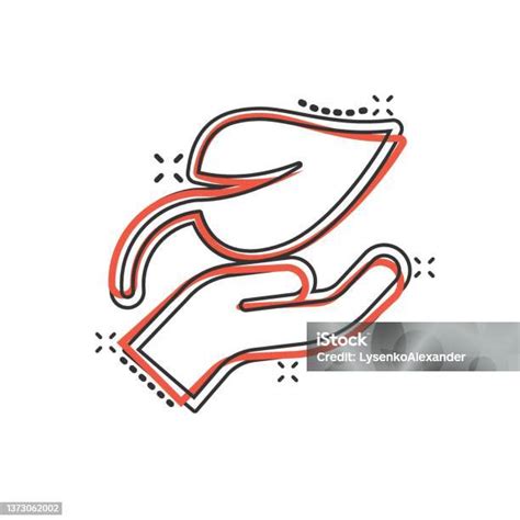 만화 스타일의 식물 아이콘과 손 흰색 고립 된 배경에 꽃 새싹 만화 벡터 일러스트 환경 보호 스플래시 효과 서명 비즈니스 개념 개발에 대한 스톡 벡터 아트 및 기타 이미지