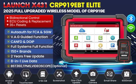 Amazon.com: LAUNCH X431 CRP919EBT Bidirectional OBD2 Scanner, 2025 Full System Diagnostic Scan ...