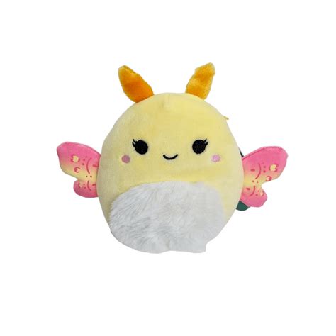 Squishmallow Official Kellytoys 5 Inch Miry The Yellow And Pink Moth Bug Insect Squad Ultimate