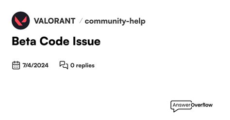Beta Code Issue Valorant