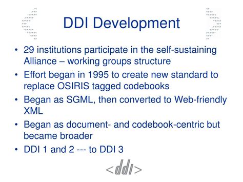 Ppt The Data Documentation Initiative Ddi A Bridge Between Data