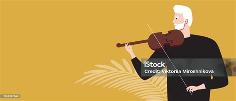올드 뮤지션 바이올리니스트 복사 공간 템플릿 바이올린과 노인 음악가를 연주플랫 벡터 스톡 일러스트 개념에 대한 스톡 벡터 아트 및 기타 이미지 Istock
