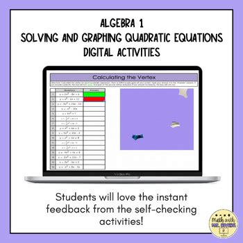 Solving Graphing Quadratic Functions Digital Activities Bundle For Algebra