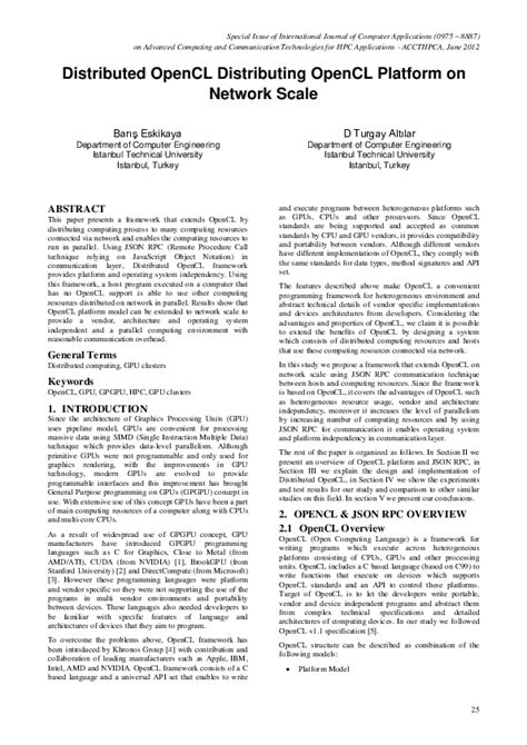 Pdf Distributed Opencl Distributing Opencl Platform On Network Scale
