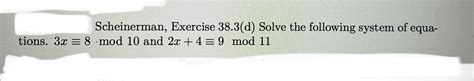 Solved Scheinerman Exercise 38 3 D Solve The Following