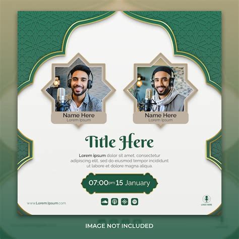 premium psd islamic live webinar podcast talk show social media post