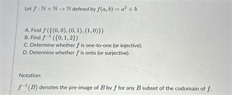 Solved Let F NNN Defined By F A B A B A Find Chegg