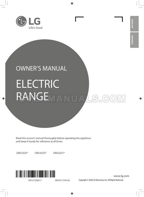 Lg Lrel6323s Range Owners Manual